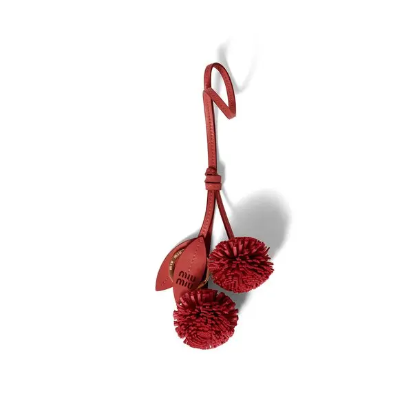 Miu Miu Leather Keyring - Red