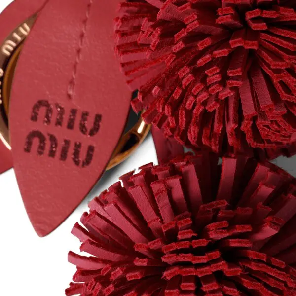 Miu Miu Leather Keyring - Red
