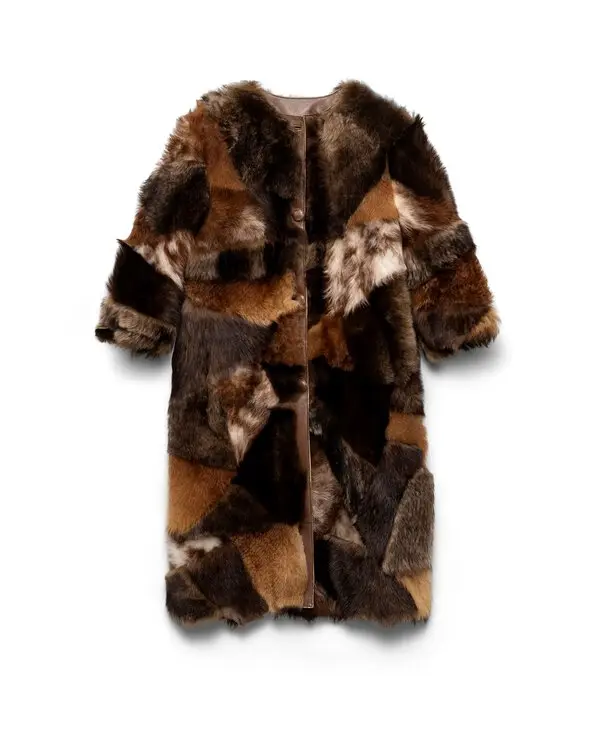 Prada Patchwork Shearling Coat