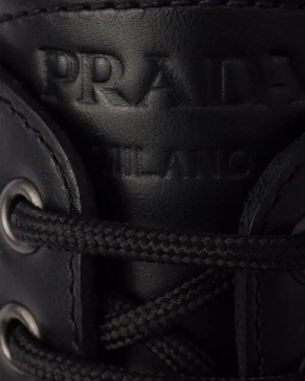 Prada Laced Leather Loafers - Black