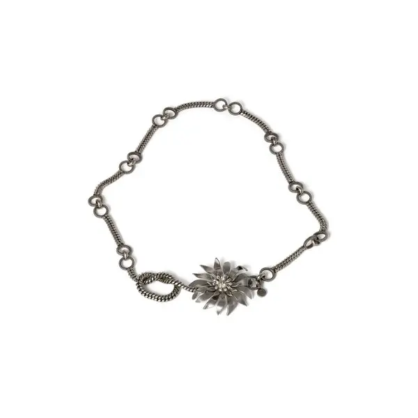 Miu Miu Metal Belt With Crystals - Silver