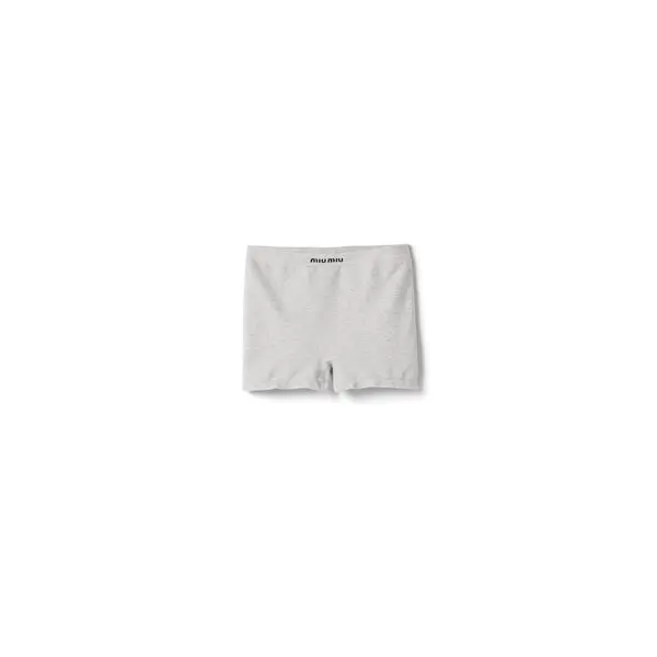 Miu Miu Seamless Mélange Knit Boxer Shorts - Grey