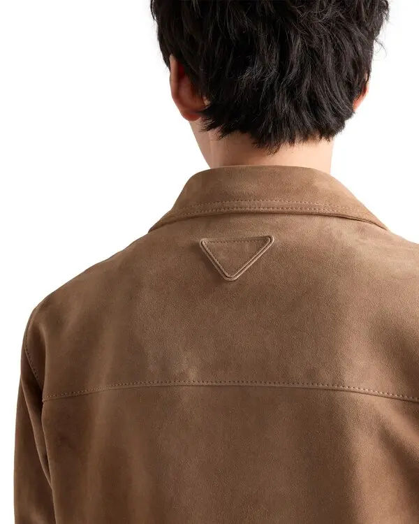 Prada Suede Bomber Jacket - Stone