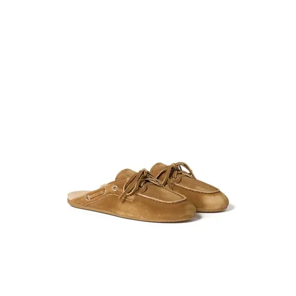 Miu Miu Faded Suede Deck Mules
