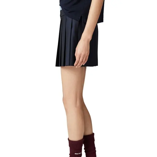 Miu Miu Pleated Batavia Miniskirt