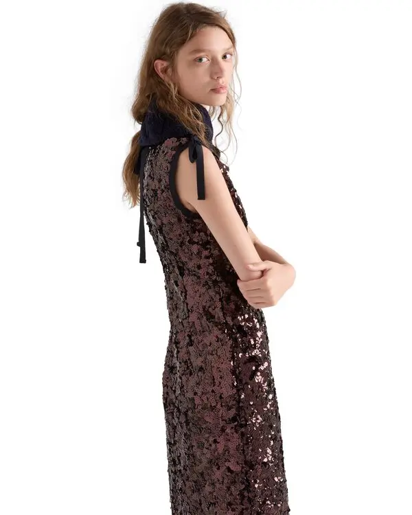 Prada Sequin Sheath Dress - Plum