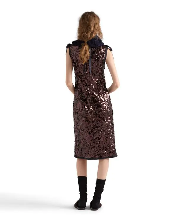 Prada Sequin Sheath Dress - Plum