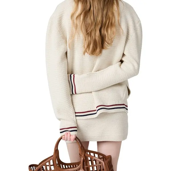 Miu Miu Cotton Knit Zipper Cardigan