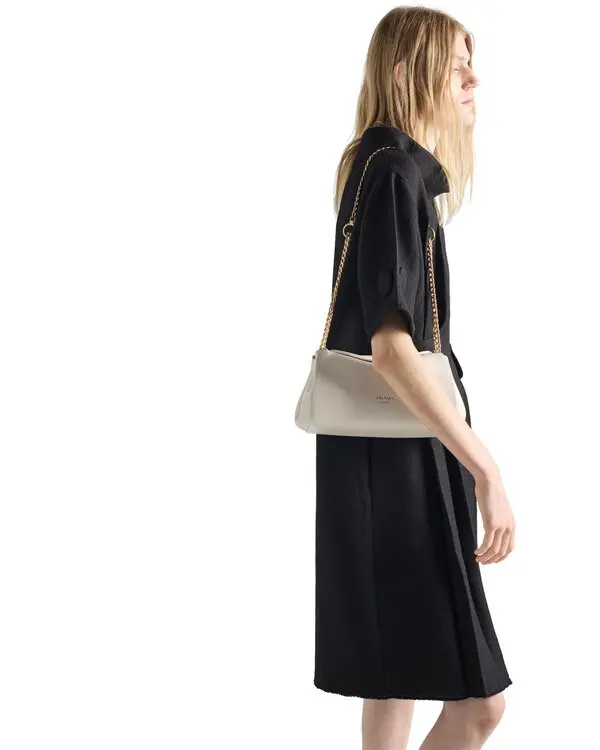 Prada Chevron Wool Dress With Belt