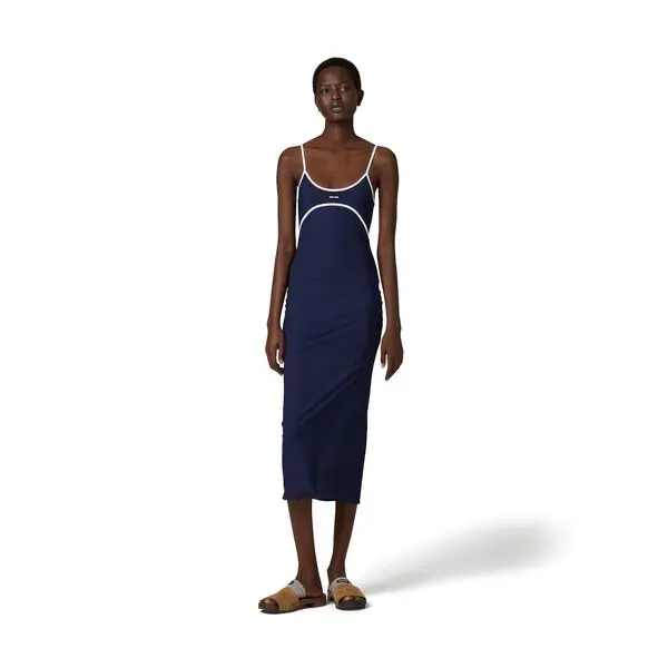 Miu Miu Stretch Jersey Midi Dress - Blue/white