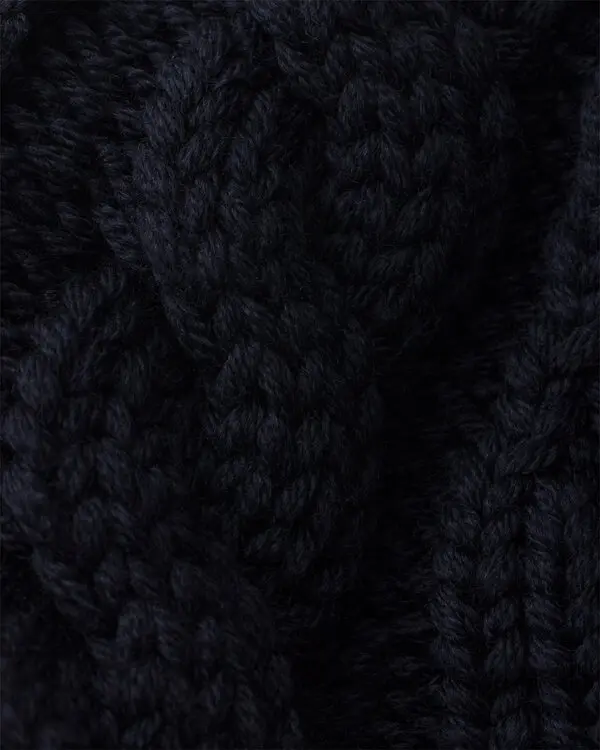 Prada Wool Cable Knit Bucket Hat - Navy