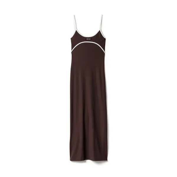 Miu Miu Stretch Jersey Midi Dress - Ebony/white