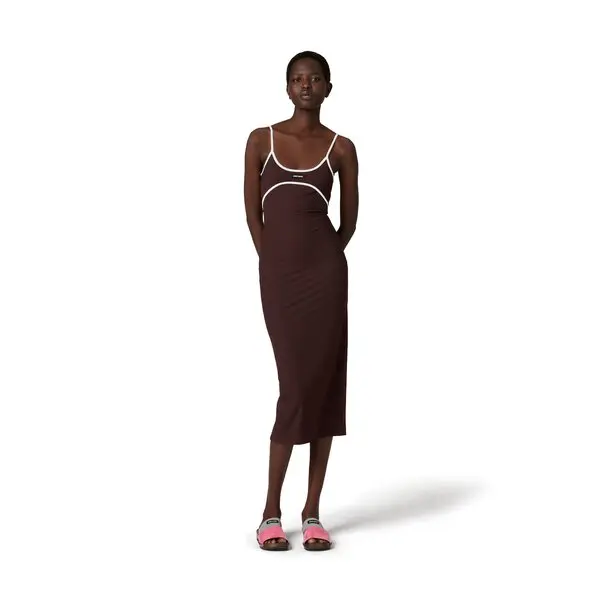 Miu Miu Stretch Jersey Midi Dress - Ebony/white