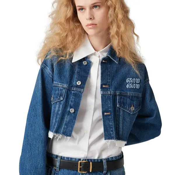 Miu Miu Denim Blouson Jacket - Navy