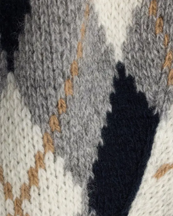 Prada Argyle Knit Beanie - Grey