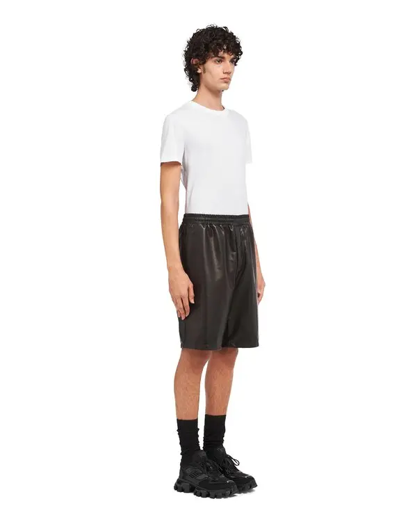 Prada Nappa Leather Bermuda Shorts
