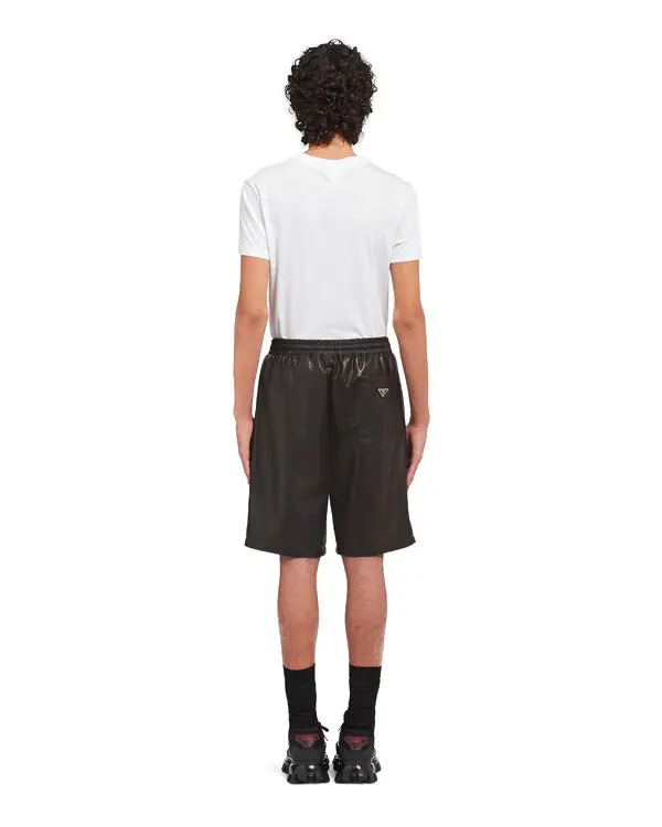 Prada Nappa Leather Bermuda Shorts