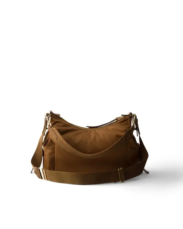 Prada Large Re-nylon And Leather Bag - Brandy