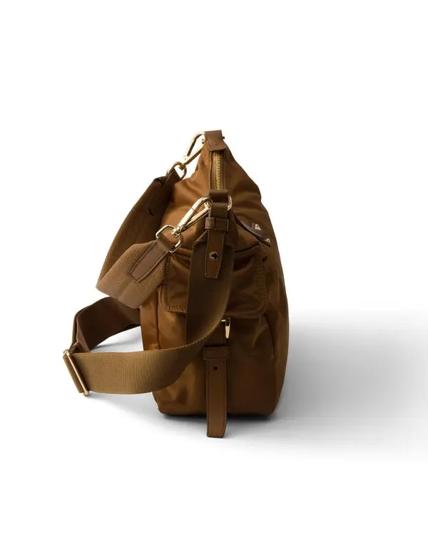Prada Large Re-nylon And Leather Bag - Brandy