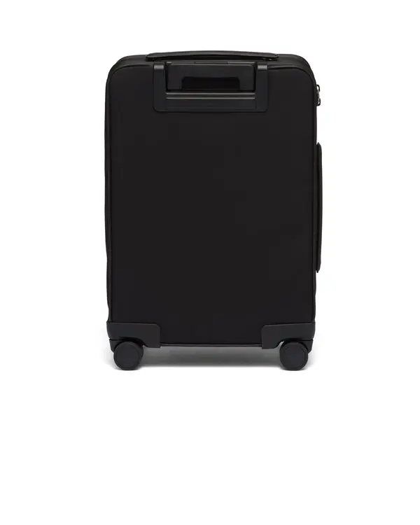 Prada Re-nylon And Saffiano Leather Trolley - Black