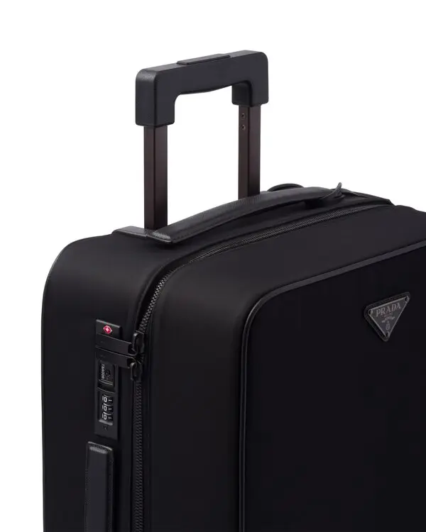Prada Re-nylon And Saffiano Leather Trolley - Black