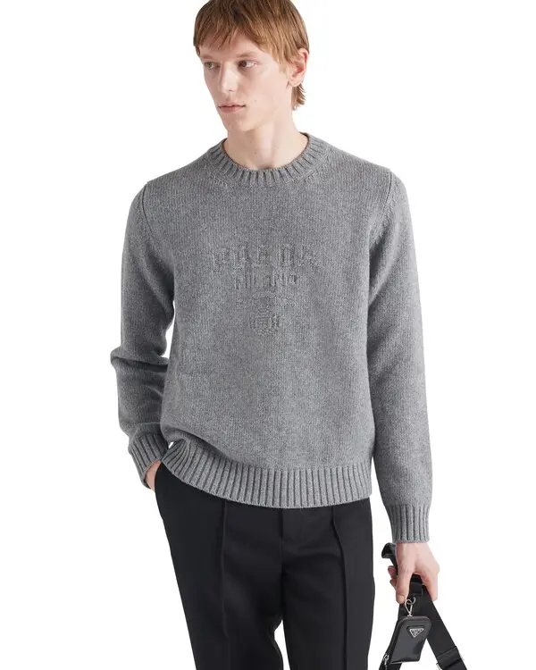 Prada Wool And Cashmere Crew-neck Sweater