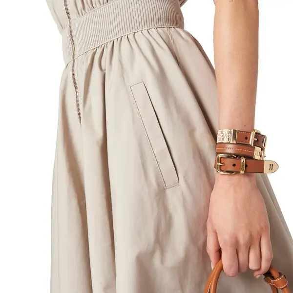Miu Miu Panama Cotton Fit-and-flare Dress