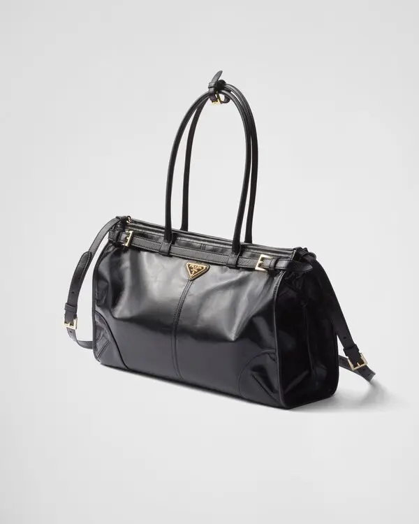 Prada Bonnie Large Leather Handbag - Black