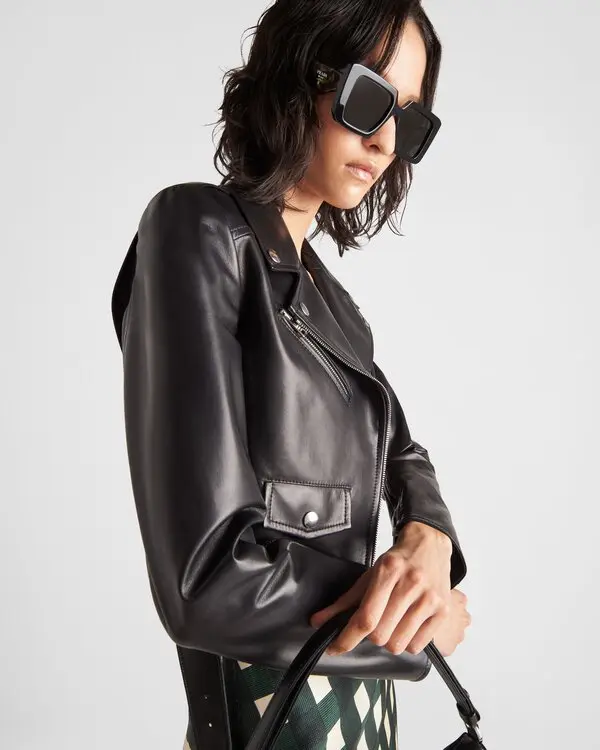 Prada Nappa Leather Biker Jacket