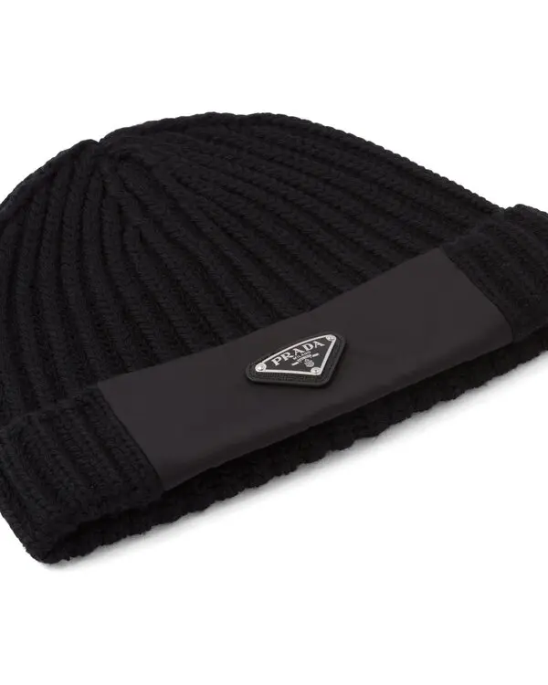 Prada Re-nylon Gabardine And Wool Cap