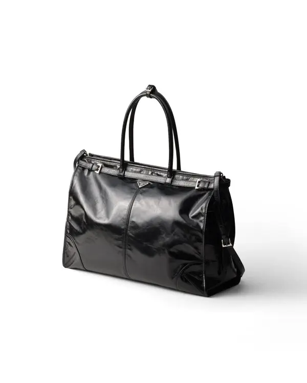 Prada Leather Tote Bag - Black