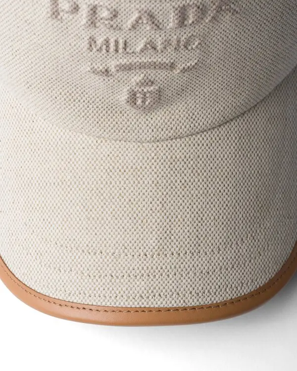 Prada Linen Blend Baseball Cap