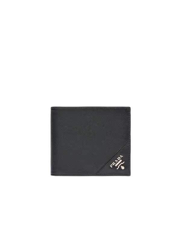 Prada Saffiano Leather Wallet With Coin Purse - Black