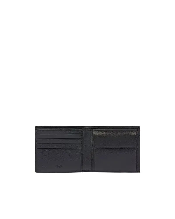 Prada Saffiano Leather Wallet With Coin Purse - Black