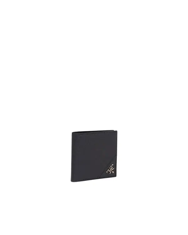 Prada Saffiano Leather Wallet With Coin Purse - Black