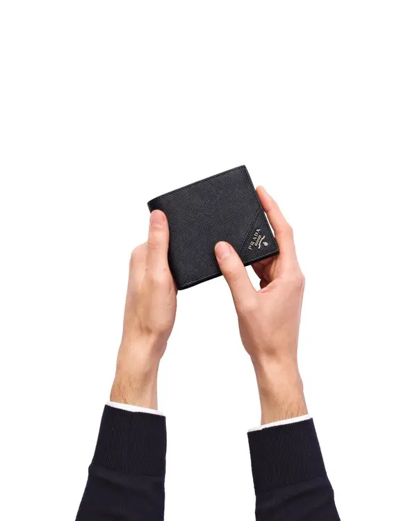 Prada Saffiano Leather Wallet With Coin Purse - Black