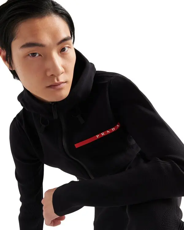 Prada Technical Fabric Slim-fit Hoodie