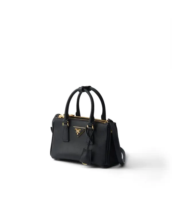 Prada Galleria Mini Saffiano Leather Bag - Black
