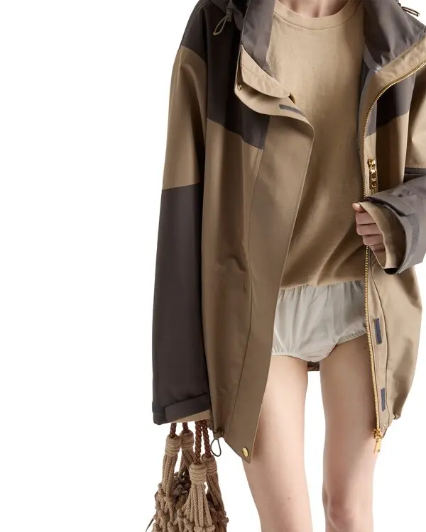 Prada Technical Fabric Blouson Jacket - Clay/iron