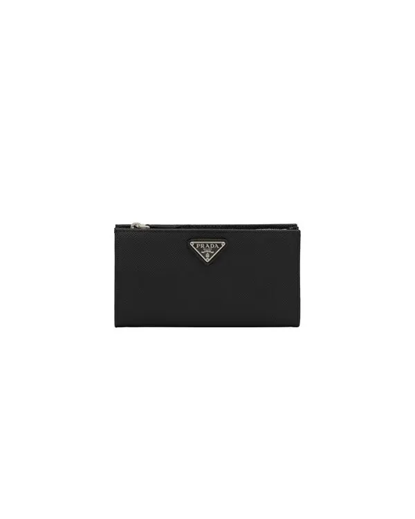 Prada Large Saffiano Leather Wallet - Black