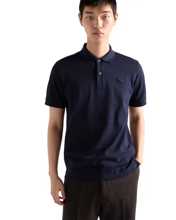 Prada Piqué Polo Shirt - Navy