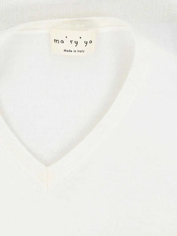 MA'RY'YA Virgin Wool And Silk Blend Sweater - White