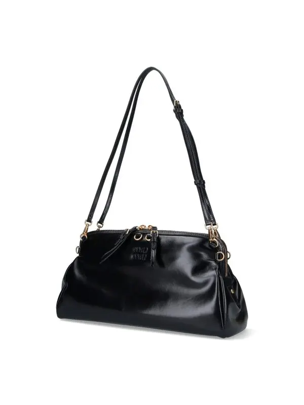 Miu Miu Calf Leather Shoulder Bag - Black