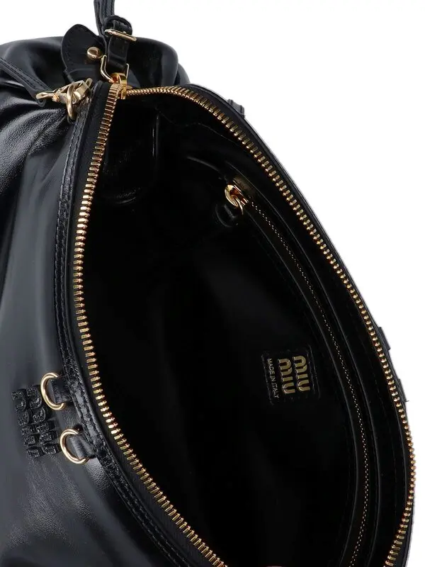 Miu Miu Calf Leather Shoulder Bag - Black