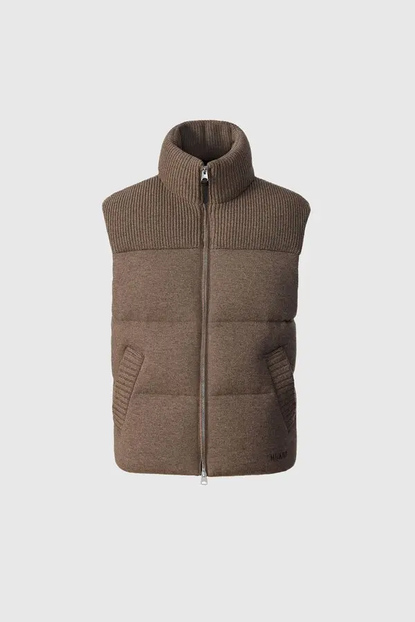Mackage Braxton Cashmere Wool Blend Vest - Coffee