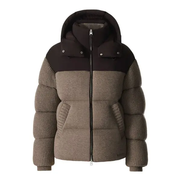 Mackage Cashmere-blend Down Jacket With Removable Hood