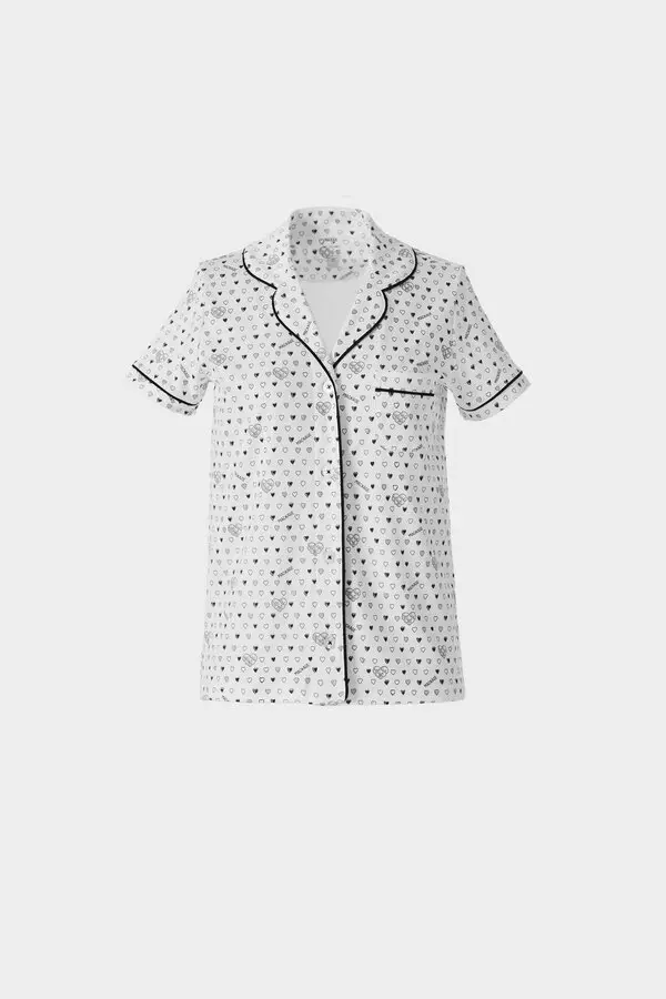 Mackage Short Sleeve Cotton Polo Pajama Set — X Roller Rabbit - Black