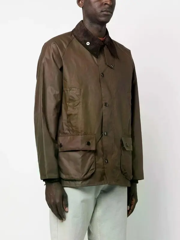 Barbour Bedale Logo-embroidered Wax Jacket - Brown