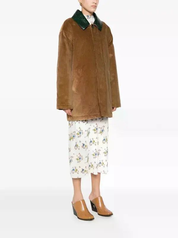 N°21 Corduroy Jacket With Crocodile Collar