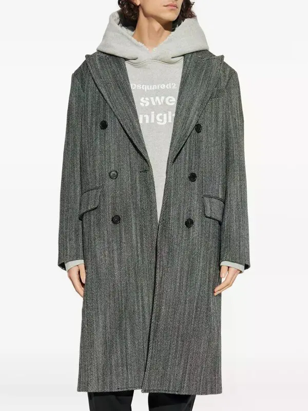 Dsquared2 Herringbone Double-breasted Coat